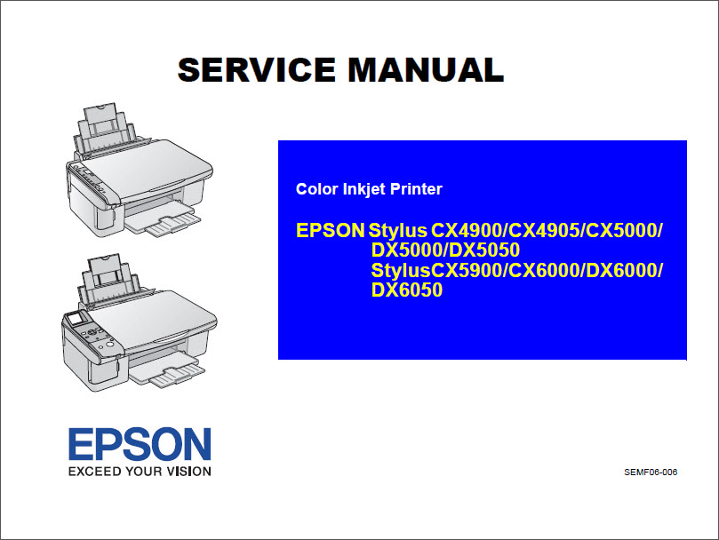 EPSON Stylus CX4900 CX4905 CX5000 DX5000 DX5050 CX5900 CX6000 DX6000 ...