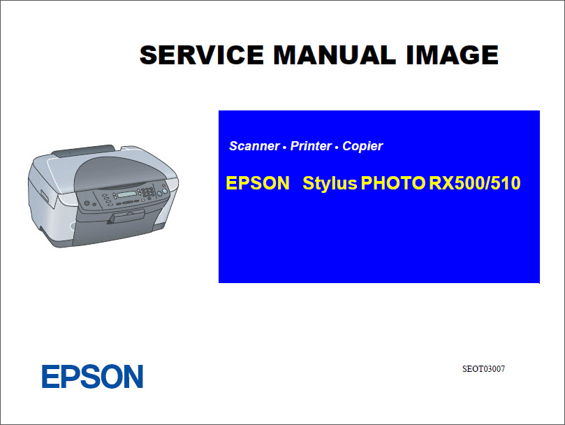 EPSON Stylus Photo RX500 RX510 SERVICE MANUAL